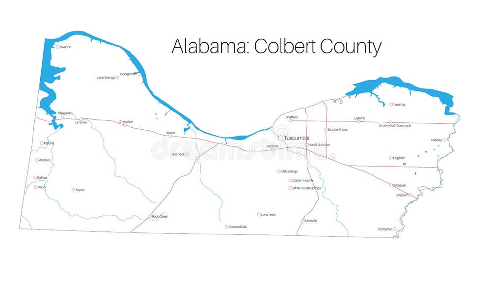 Mapa De Colbert County Em Alabama Ilustração do Vetor - Ilustração de ...