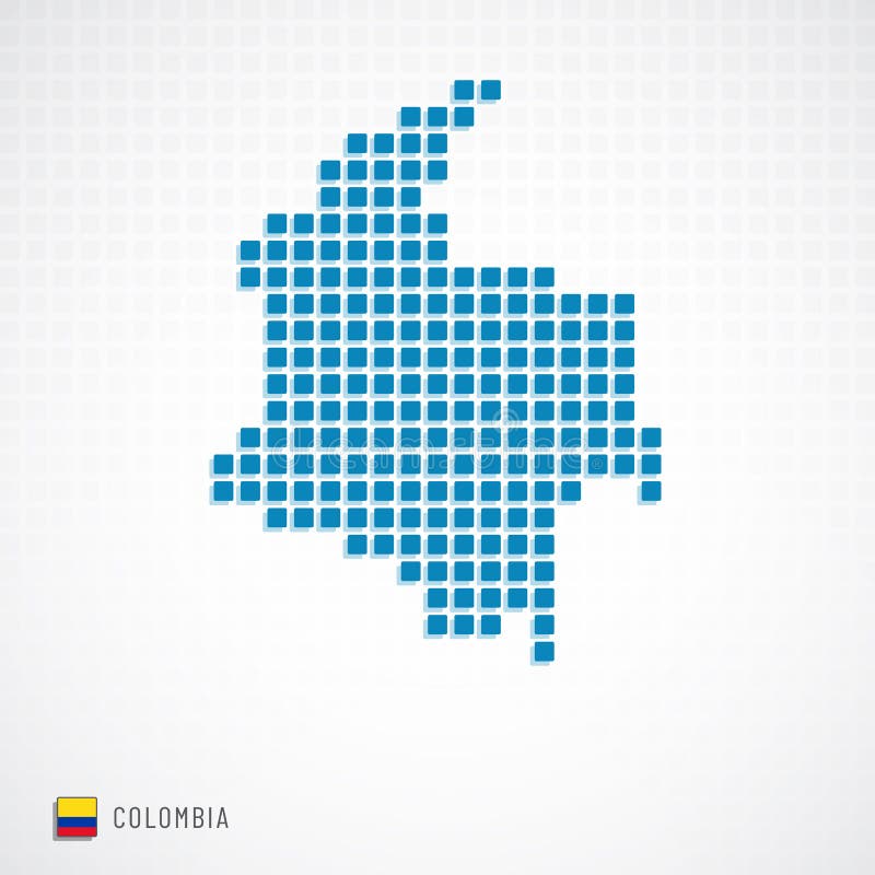 Mapa De Colombia E Icono De La Bandera Ilustración del Vector ...