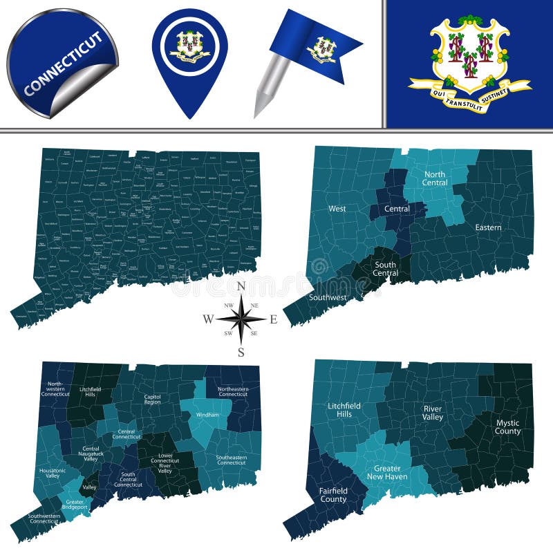 Mapa de Connecticut ilustración del vector. Ilustración de fondo ...