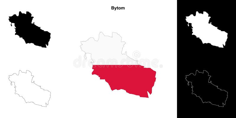 Mapa de contorno de bytom ilustração stock. Ilustração de molde - 356912689