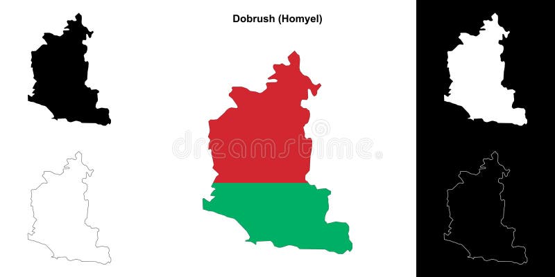 Mapa De Contorno De Dobrush Ilustração do Vetor - Ilustração de molde ...