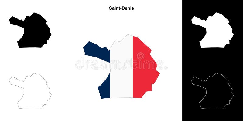 Mapa De Contorno De SaintDenis Ilustração do Vetor - Ilustração de ...