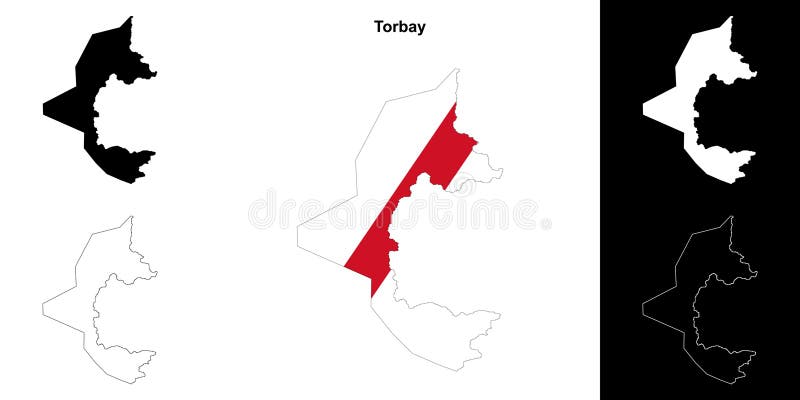 Mapa de contorno de torbay ilustração do vetor. Ilustração de inglês ...