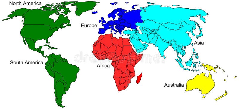 Mapa de cor do mundo ilustração do vetor. Ilustração de quadrado - 39906562