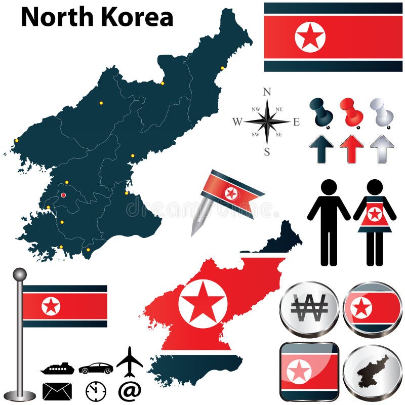 Mapa de Corea del Norte ilustración del vector. Ilustración de ...