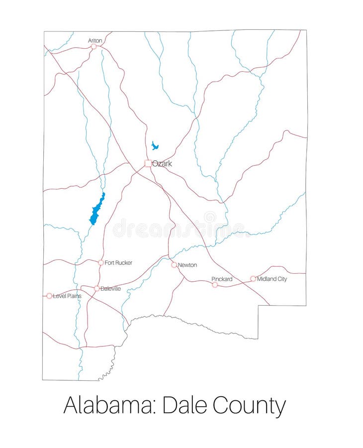 Mapa De Dale County Em Alabama Ilustração do Vetor - Ilustração de ...