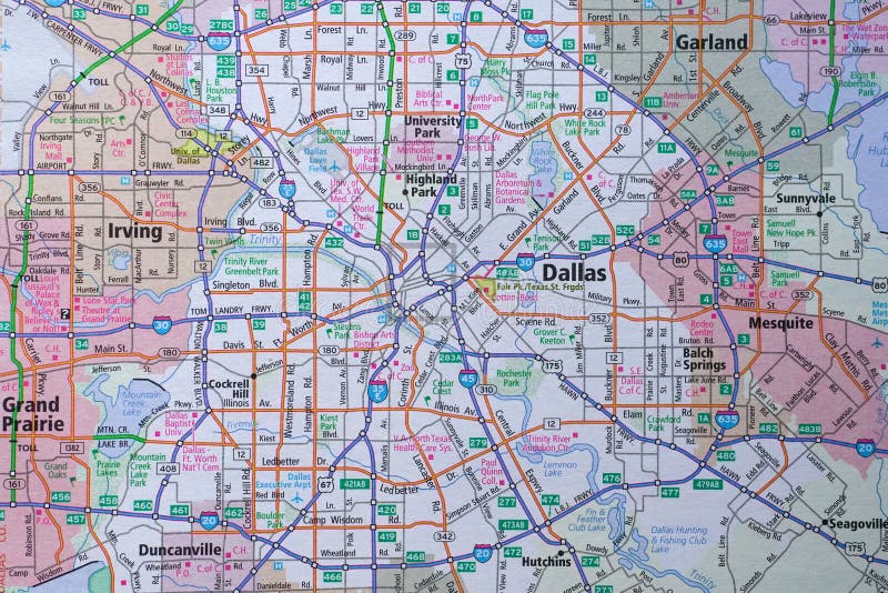 Mapa de dallas foto editorial. Imagem de dallas, estrada - 321247151
