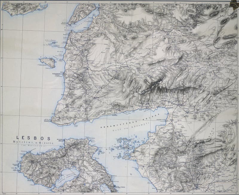 Mapa De Dardanelos, De Troy E De Lesbos Ilustração Stock - Ilustração ...