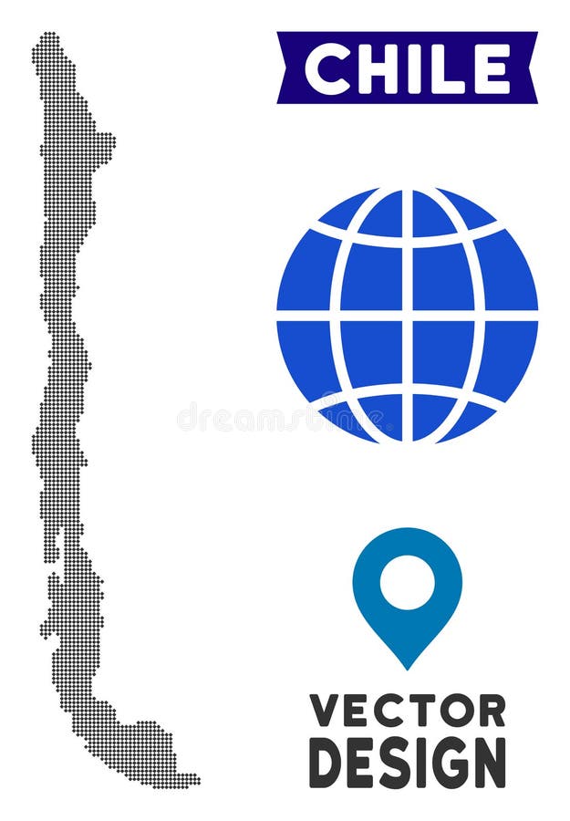 Abstracciones Del Mapa De Chile Del Pixel Ilustración del Vector ...