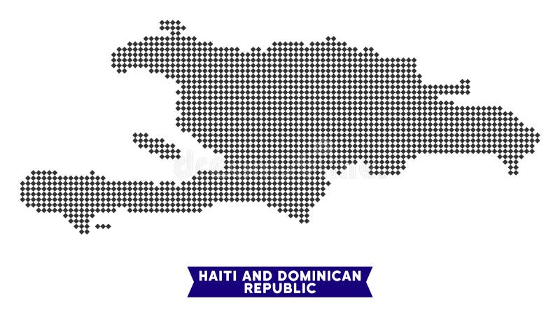 Mapa De Dot Haiti and Dominican Republic Ilustración del Vector ...