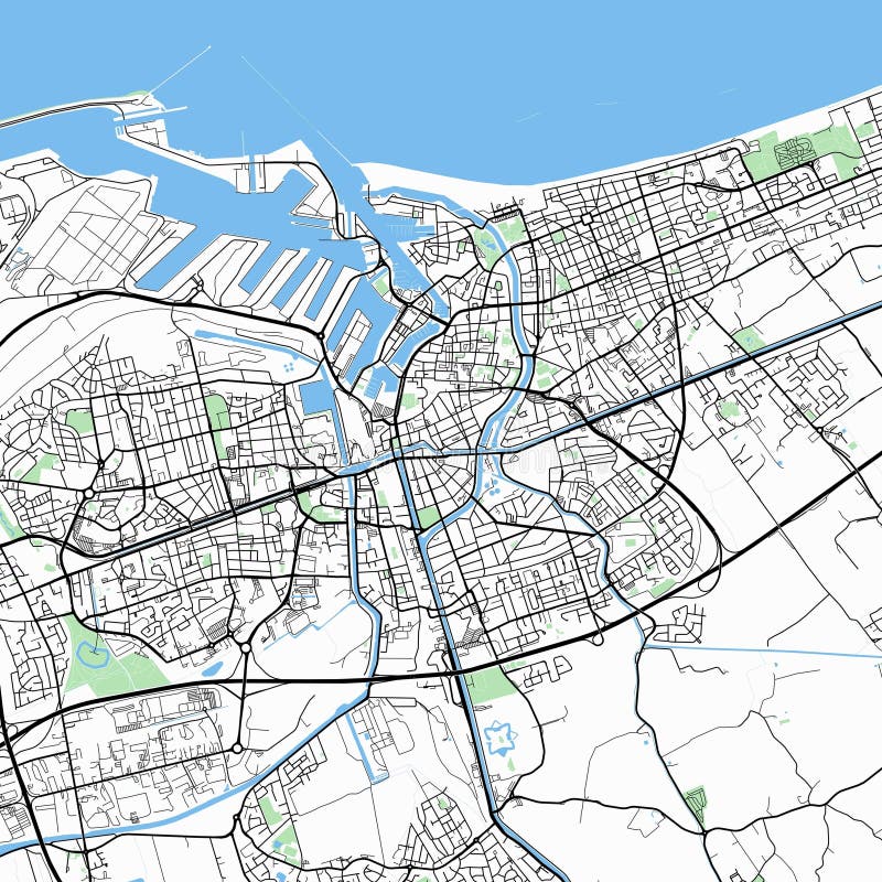 Mapa de dunkirk. stock de ilustración. Ilustración de fuente - 306592225
