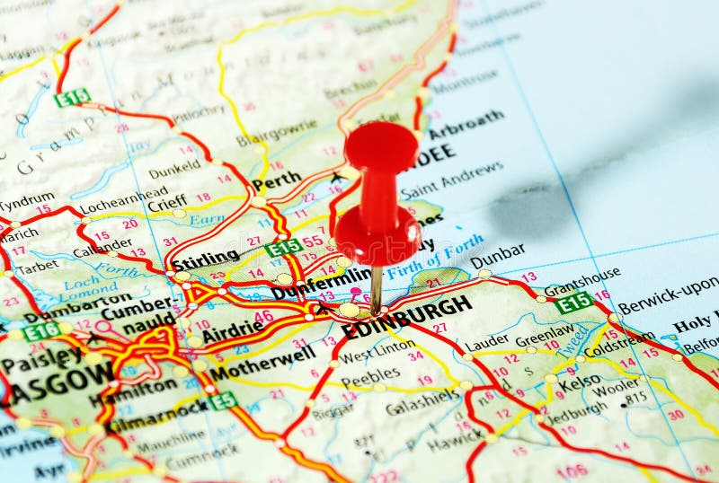 Mapa de Edimburgo Escocia foto de archivo. Imagen de cortina - 44959692
