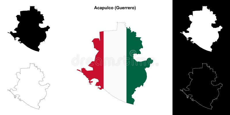 Mapa De Esquema De Acapulco Ilustración del Vector - Ilustración de ...