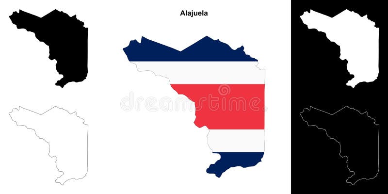 Mapa De Esquema De Alajuela Ilustración del Vector - Ilustración de ...