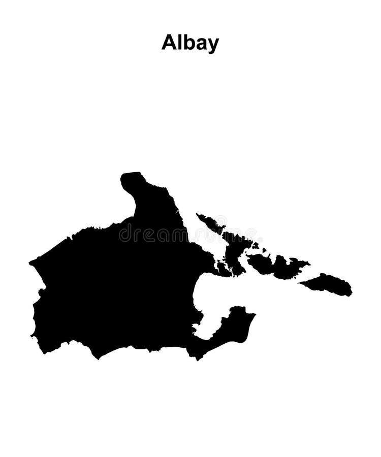 Mapa de esquema de Albay stock de ilustración. Ilustración de silueta ...