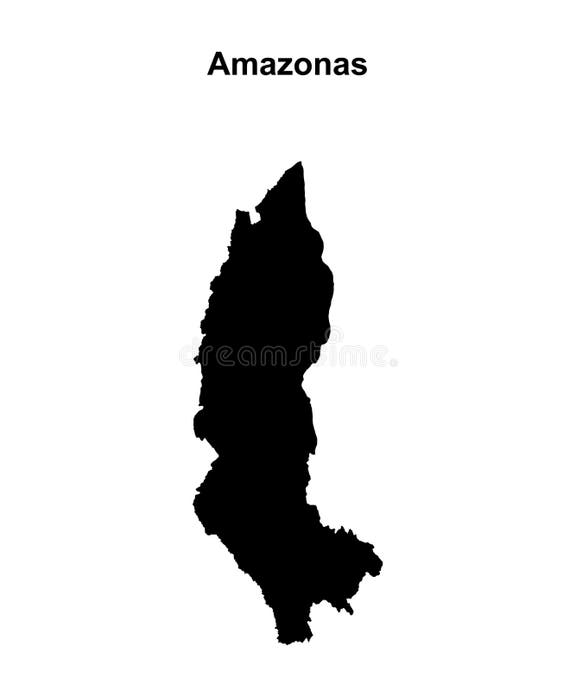 Mapa De Esquema De Amazonas Ilustración del Vector - Ilustración de ...