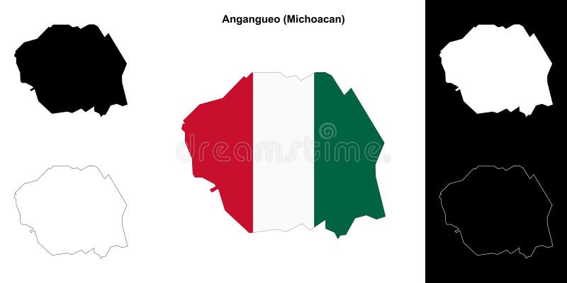 Mapa De Esquema De Angangueo Ilustración del Vector - Ilustración de ...