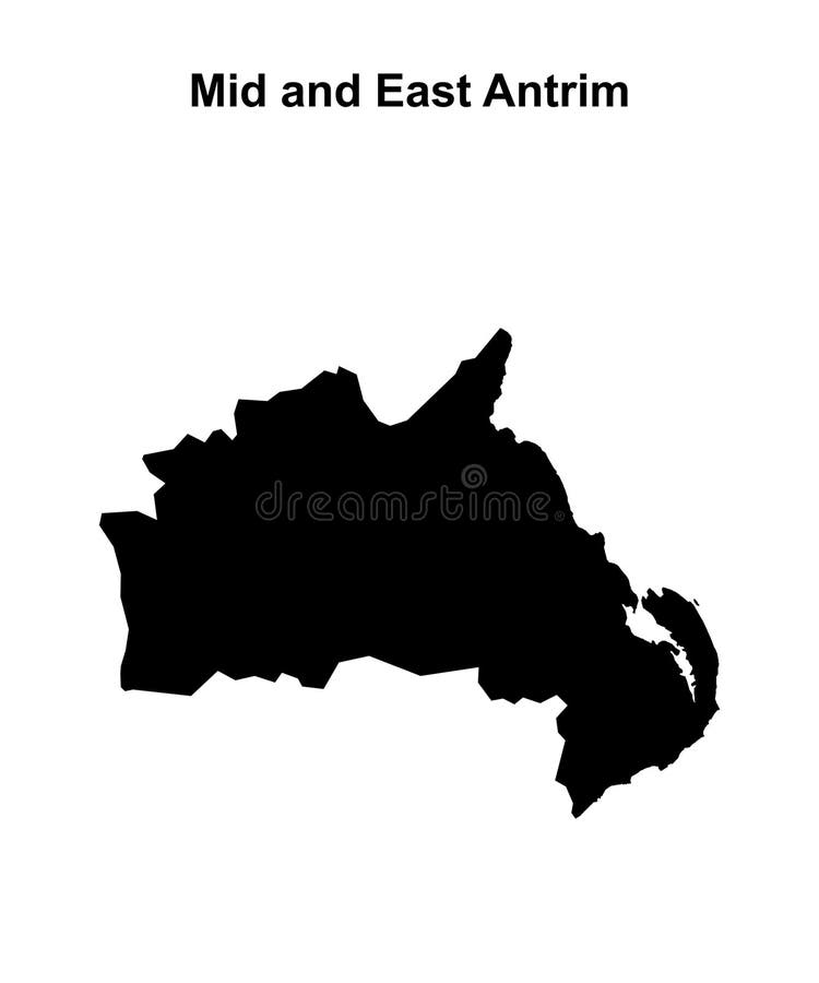 Mapa De Esquema De Antrim Medio Y Este Ilustración del Vector ...