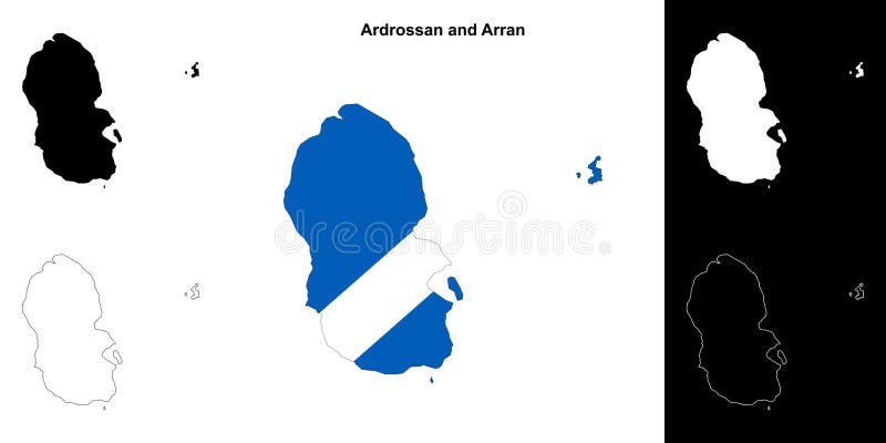 Mapa De Esquema De Ardrossan Y Arran Ilustración del Vector ...