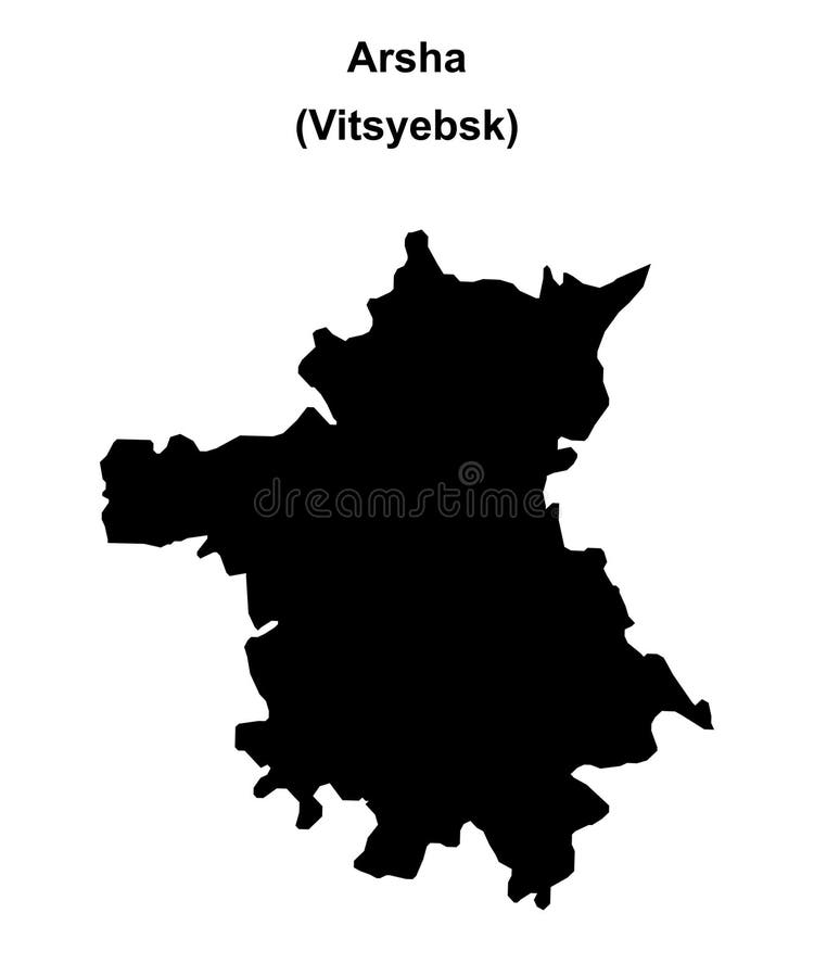 Mapa de esquema de Arsha ilustración del vector. Ilustración de blanco ...