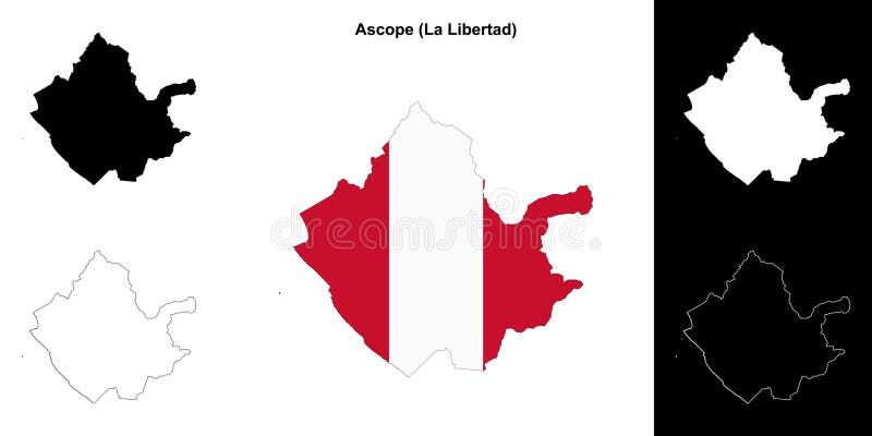 Mapa de esquema de ascopio ilustración del vector. Ilustración de atlas ...