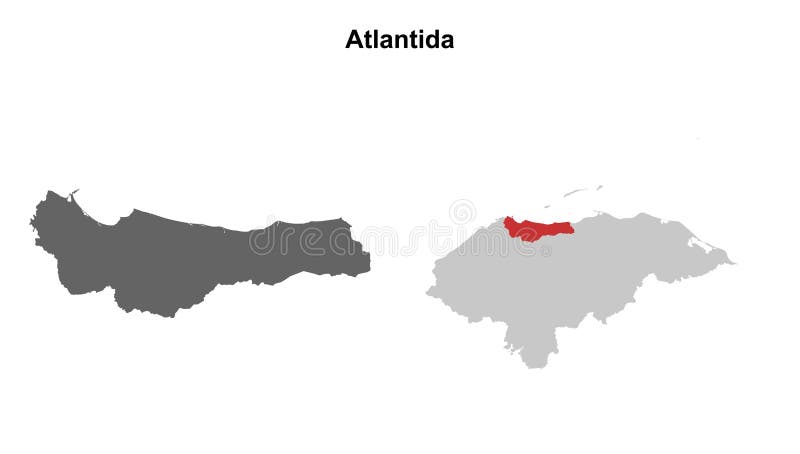 Mapa De Esquema De Atlantida Ilustración del Vector - Ilustración de ...