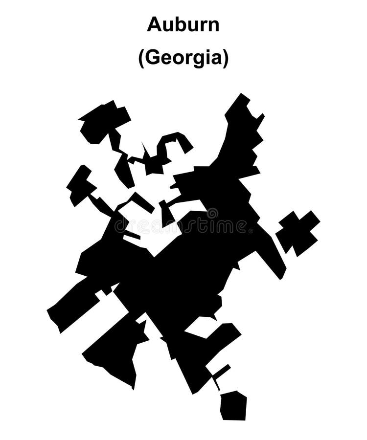 Mapa de esquema de auburn ilustración del vector. Ilustración de ciudad ...