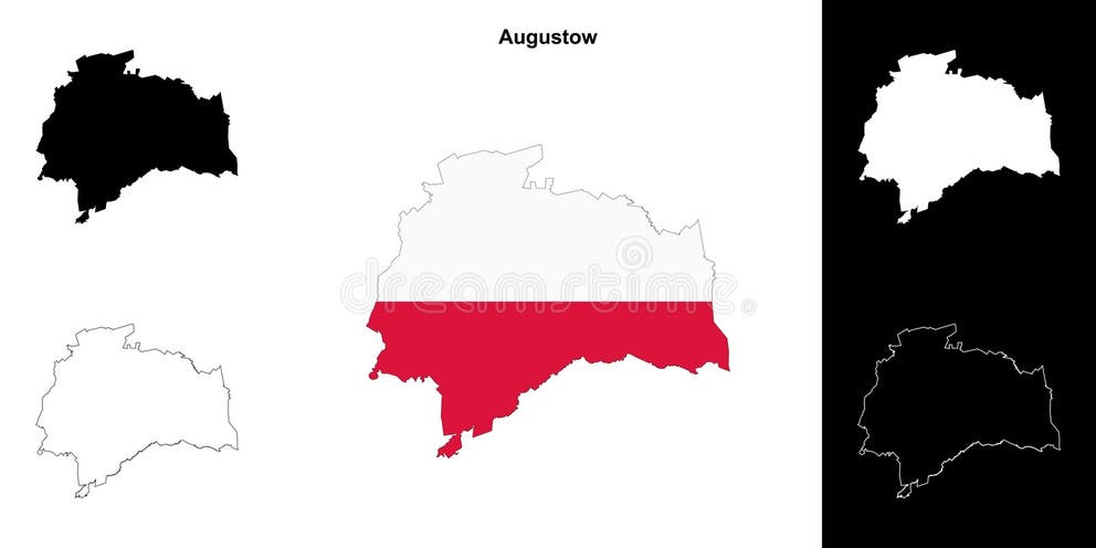 Mapa de esquema de augusto ilustración del vector. Ilustración de atlas ...