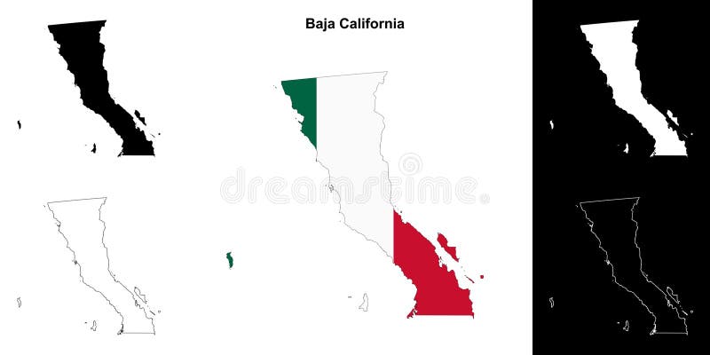 Mapa De Esquema De Baja California Ilustración del Vector - Ilustración ...