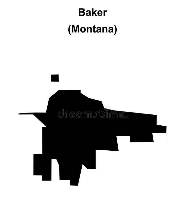 Mapa de esquema de Baker ilustración del vector. Ilustración de fronteras - 387464849