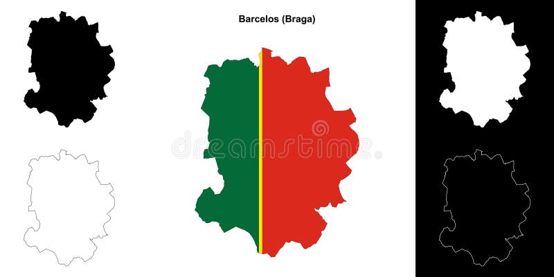Mapa De Esquema De Barcelos Stock de ilustración - Ilustración de ...