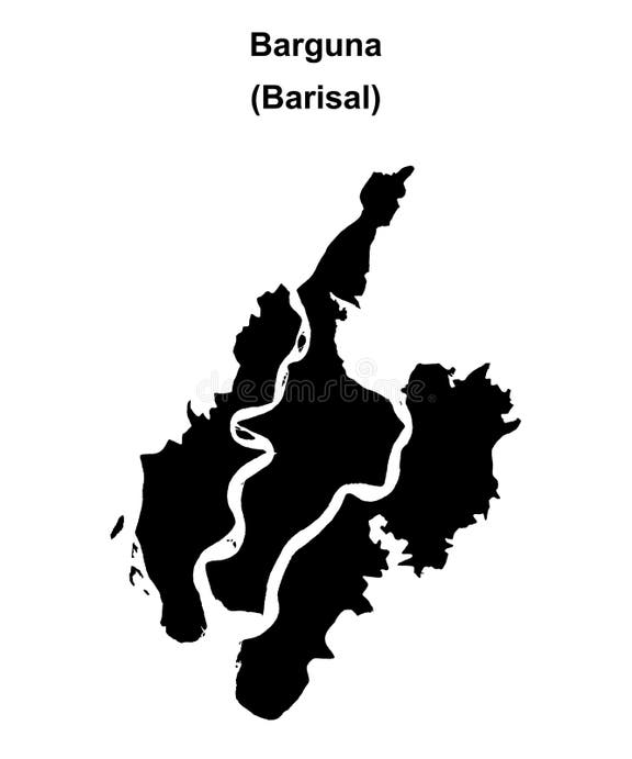 Mapa de esquema de Barguna stock de ilustración. Ilustración de ...