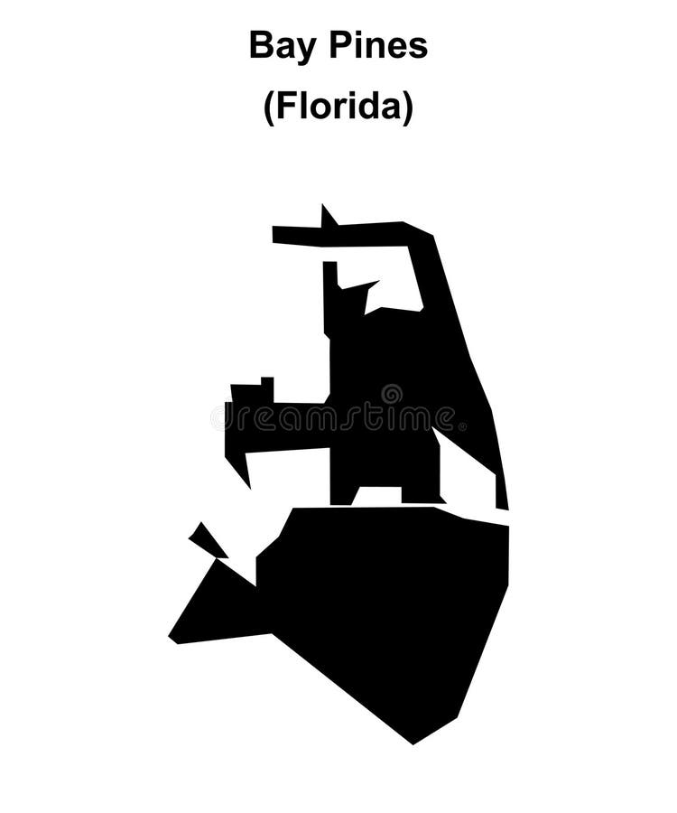 Mapa De Esquema De Bay Pines Ilustración del Vector - Ilustración de ...
