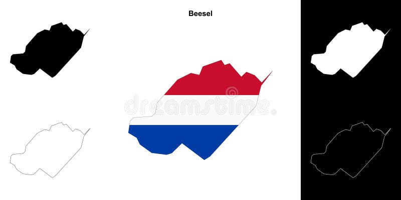 Mapa de esquema de Beesel ilustración del vector. Ilustración de ...