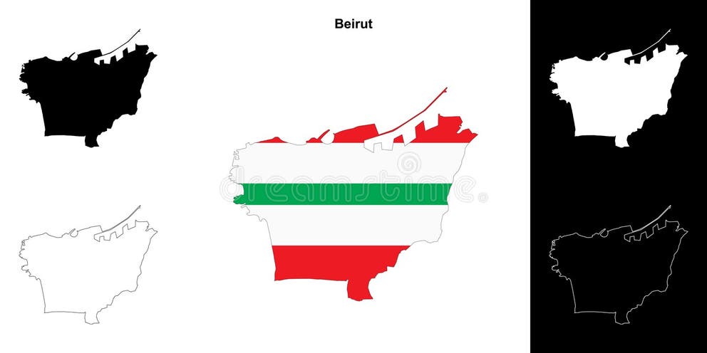 Mapa de esquema de beirut ilustración del vector. Ilustración de atlas ...