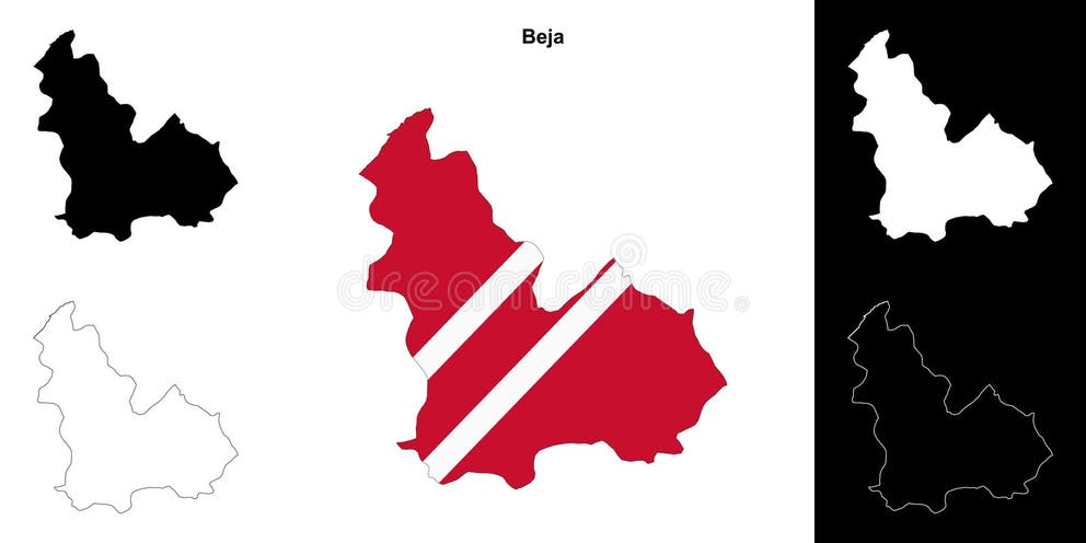 Mapa de esquema de beja ilustración del vector. Ilustración de silueta ...
