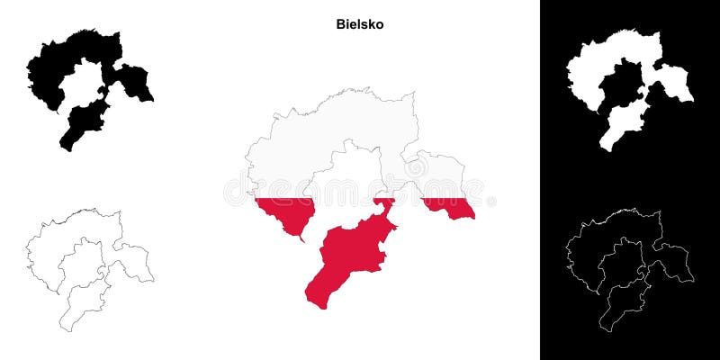 Mapa de esquema de bielsko ilustración del vector. Ilustración de icono ...