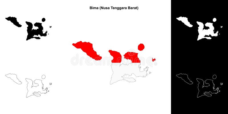 Mapa de esquema de bima ilustración del vector. Ilustración de frontera ...