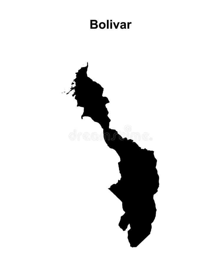 Mapa de esquema de Bolívar ilustración del vector. Ilustración de ...