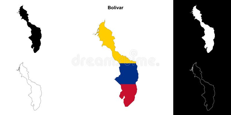 Mapa de esquema de bolivar ilustración del vector. Ilustración de ...