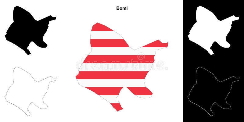 Mapa de esquema de bomi ilustración del vector. Ilustración de condados ...