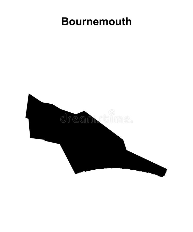 Mapa De Esquema De Bournemouth Ilustración del Vector - Ilustración de ...