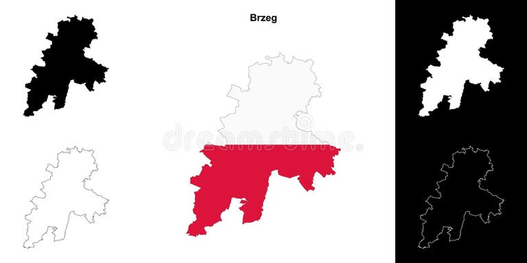 Mapa de esquema de brzeg ilustración del vector. Ilustración de blanco ...