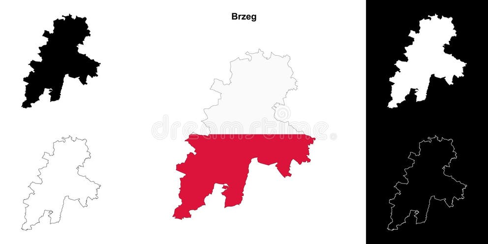 Mapa de esquema de brzeg ilustración del vector. Ilustración de blanco ...