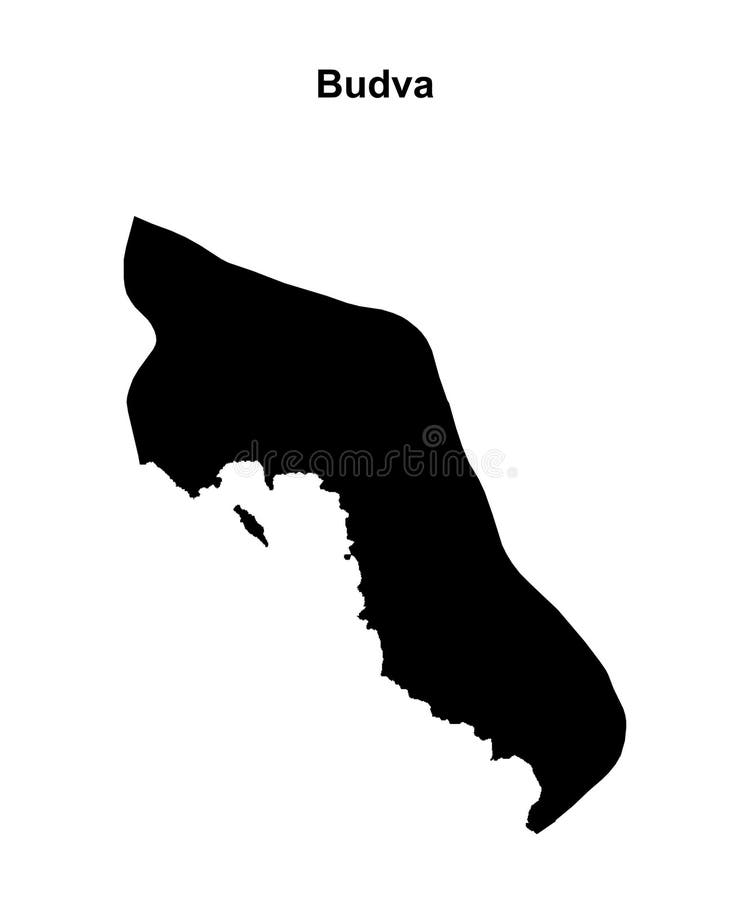 Mapa de esquema de Budva ilustración del vector. Ilustración de icono ...