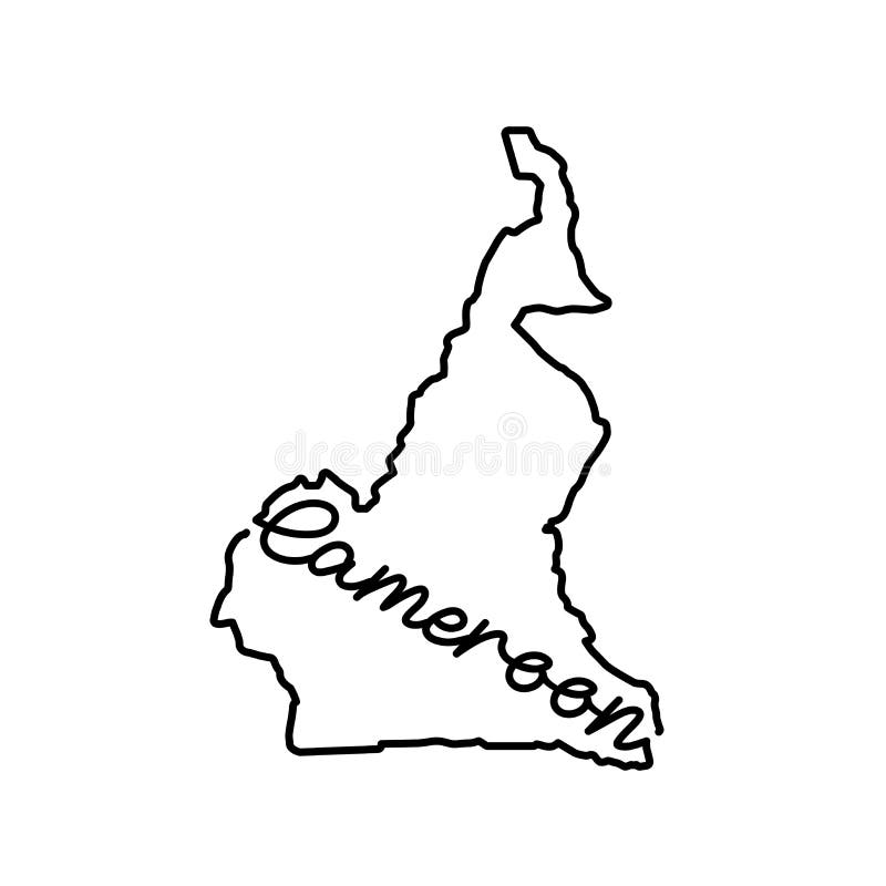 Mapa Del Camerún Esquema Stock De Ilustración Ilustración De Silueta