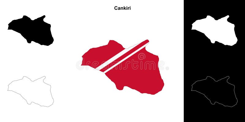 Mapa de esquema de cankiri ilustración del vector. Ilustración de ...