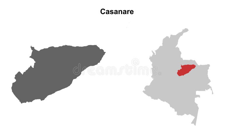 Mapa De Esquema De Casanare Ilustración del Vector - Ilustración de departamento, contorno ...