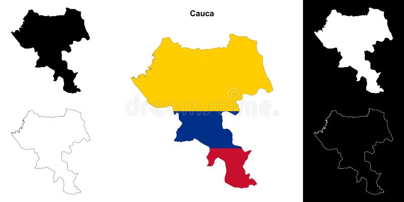 Mapa de esquema de cauca ilustración del vector. Ilustración de aislado ...