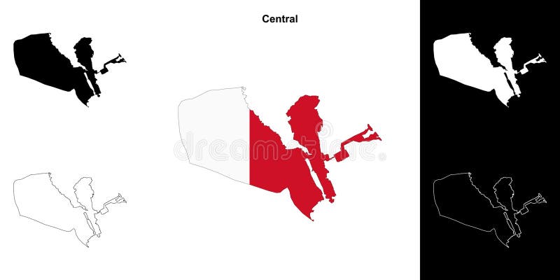 Mapa de esquema central stock de ilustración. Ilustración de silueta ...
